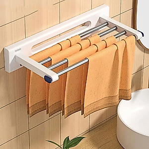 TJLSS LED Induction Light Towel Holder Without Drilling 1/2 Rod Towels Bathroom Shelf Bathroom Accessories (Color : D, Size : As Shown)