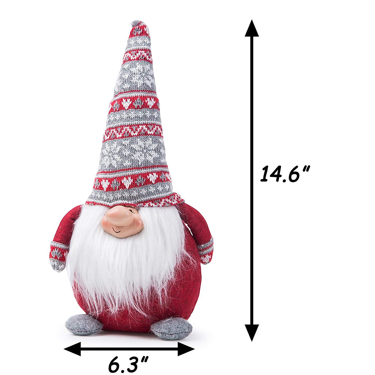 Ogrmar Set of 2 Handmade Christmas Gnomes Plush Swedish Tomte Santa Figurine Christmas Scandinavian Tomte Elf Decoration Ornaments for Xmas Home Decor