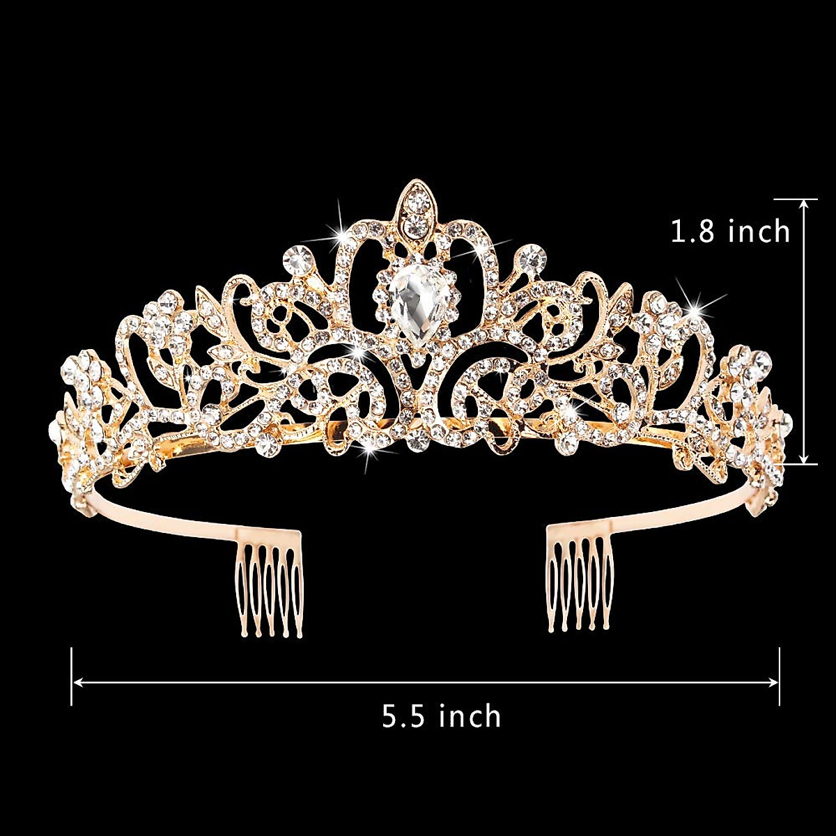 AOPRIE Silver Crystal Tiara Crowns For Women Girls Princess Elegant Crown with Combs Women's Headbands Bridal Wedding Prom Birthday Party Headbands for Women