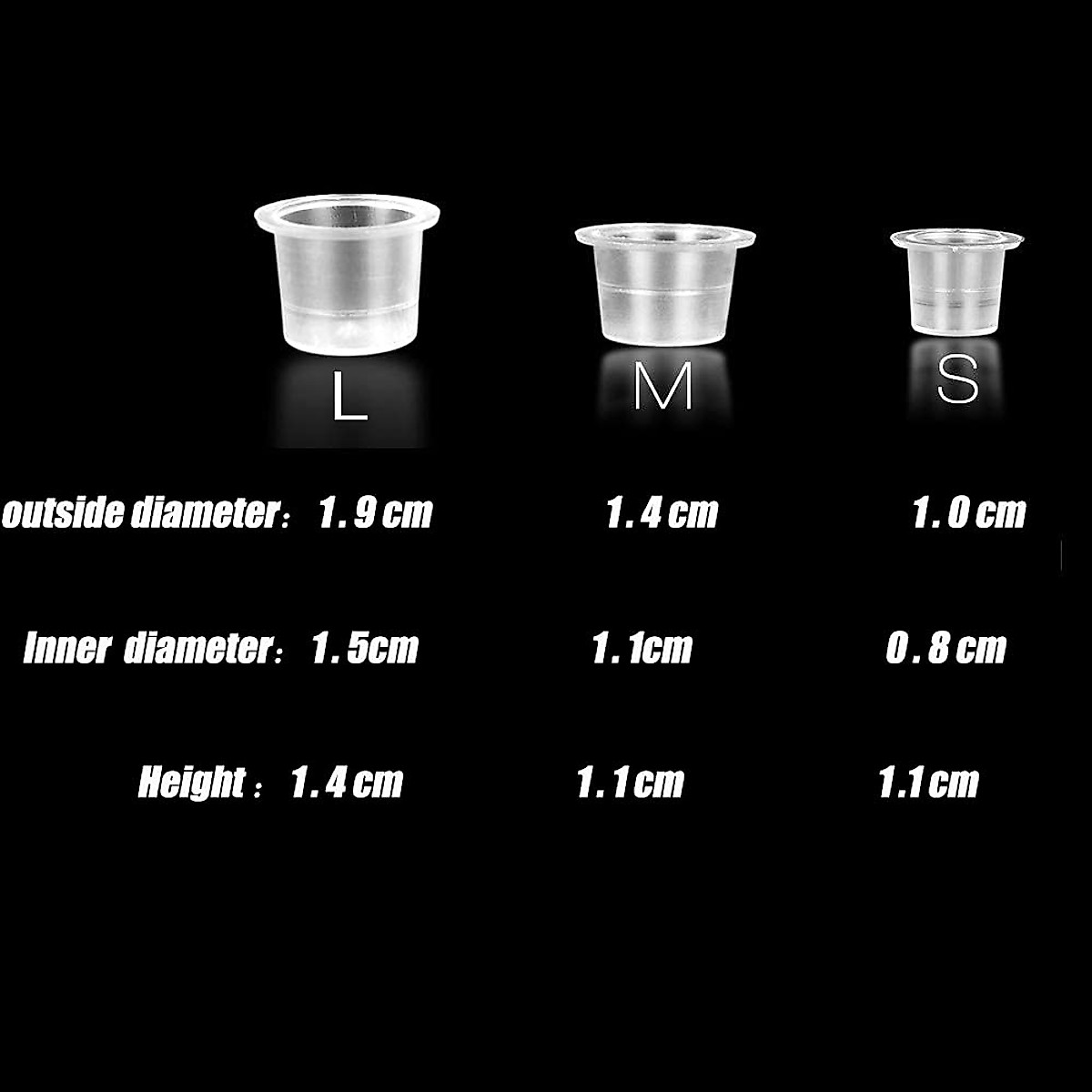 Jconly Tattoo Ink Caps - 1000Pcs Disposable Plastic Pigment Tattoo Ink Caps Cups for Tattoo Ink, Tattoo Supplies(Medium #13)…