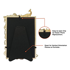 GIFTY GIFTY Jeweled Peacock Photo Frame / 4x6 In | For Vertical Display on Tabletops | Perfect for Home Decor, Wedding, Vacation, Graduation, Or Any Milestone Photos (Bronze) Gift Box