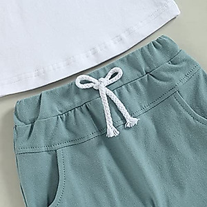 Sprifallbaby Infant Baby Boy Clothes Set Short Sleeve Contrast Stitching Color T-Shirt Toddler Drawstring Waist Shorts Outfit