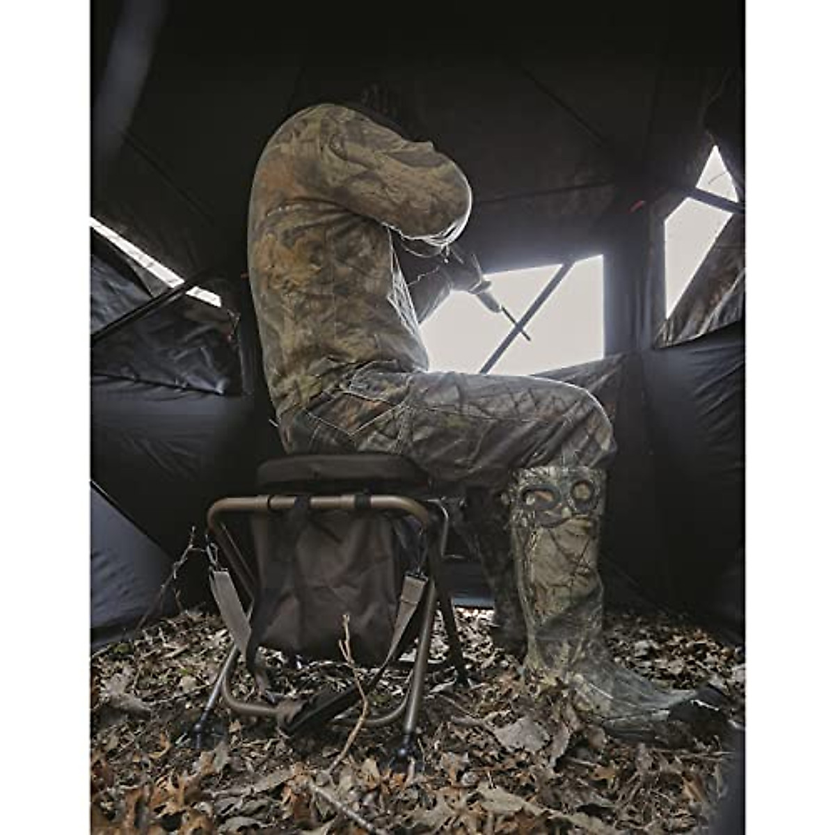 Guide Gear Silent Adrenaline Pop-Up Hunting Ground Blind for Deer, Duck, and Turkey Hunting, 2-Person Tent