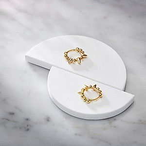 Spike Hoop Earrings Huggie Stud 14K Gold Plated Rivet Simple Earrings For Women