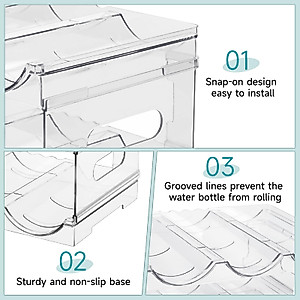 Damomo Water Bottle Organizer for Stanley 40 oz, 2 Pack Stackable Water Bottle Organizer, Clear Holder for Tumbler Travel Mug Cup, Kitchen Pantry Refrigerator Organization and Storage