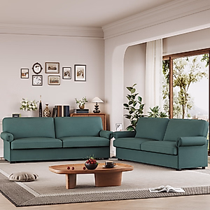 FOTOSOK 71” Sofa, Comfy Sofa Couch with Deep Seats, Loveseat Sofa, Modern Sofa couches for Living Room, Bedroom, Apartment, Green