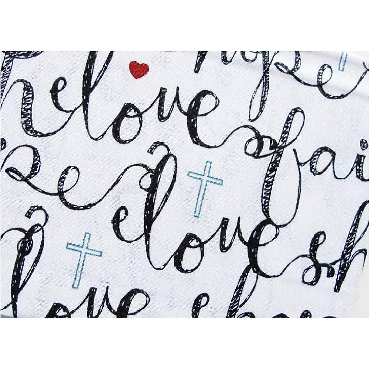 Fat Quarter - Faith, Hope, Love 18" x 21" ~ 100% Cotton Fabric ~ Christian Theme