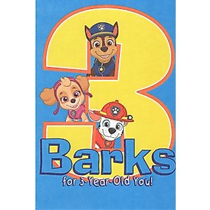 Paw Patrol Happy 3rd Third Birthday Card (Age 3) Featuring Chase, Skye, and Marshall - Hope Your 3rd Birthday is as PAWsome as You Are!