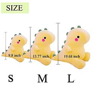 FPYWO Dinosaur Plush Toys,Yellow Fat Dinosaur Stuffed Animals,9.8inch Cute Plush Dinosaur Soft Dino Plushies Dolls for Kids Girls Boys,Graduation Gifts