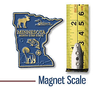 Minnesota Small State Magnet by Classic Magnets, 2" x 2.2", Collectible Souvenirs Made in The USA