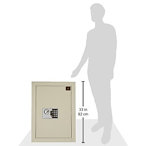 Digital Wall Safe – Flat, Electronic, Steel, Keypad, 2 Manual Override Keys – Protect Money, Jewelry, Passports – For Home or Business by Paragon