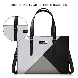 Alfheim Laptop Bags for Women 14 inch Leather Briefcase Large Business Shoulder Tote Bag Ladies Handbag for Office School Travel Work