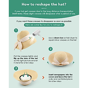 UWILL Cute Sun Hat Womens Wide Brim Foldable Straw Hats Beach Sun Hats for Women Floppy Summer Hats UPF 50+ (as1, Alpha, m, l, Beige) 1