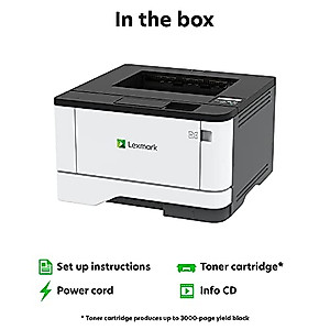Lexmark B3442dw Black and White Laser Printer, Wireless with Ethernet, Mobile-Friendly and Cloud Connection with Automatic Two-Sided Printing CarbonNeutral Certified Office Printer (4-Series)