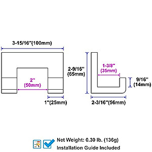 Angle Simple Double Towel Hook Matte Black, Stainless Steel Bath Towel Holder, Hand Towel Rack, Coat Clothes Purse Hanger, Bathroom Kitchen Double Hook for Wall