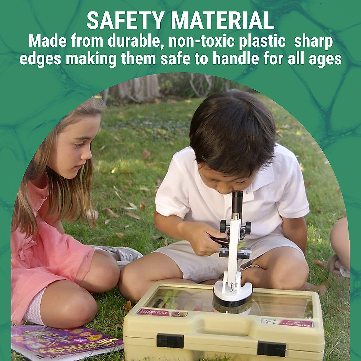 AmScope - 48pc Kids Plastic Prepared Microscope Slides of Animals, Insects, Plants, Flowers, Sample Specimens for Student Microscopes - PS-4P12X1-A