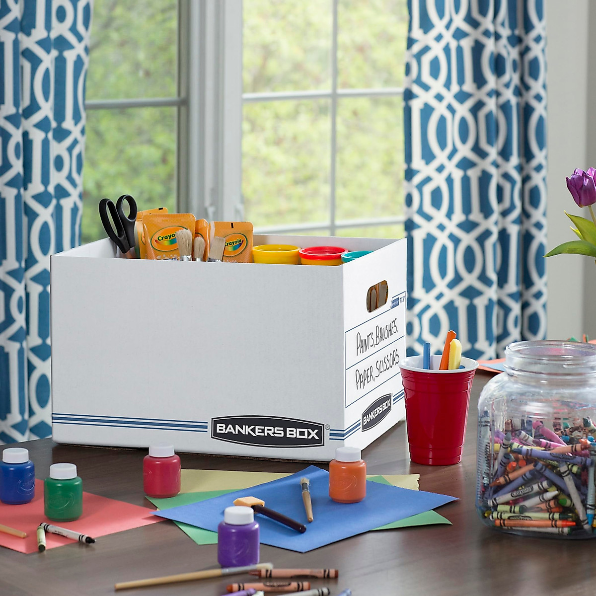 Bankers Box 0071301 STOR/File Storage Box with Lift-Off Lid, Letter/Legal, 12 x 10 x 15 Inches, White, 12 Pack