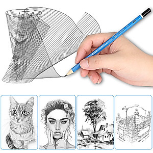 Profession sketch pencils 6B to 4H for kids and aldult drawing,Art graphite pencil for artists beginner sketching.