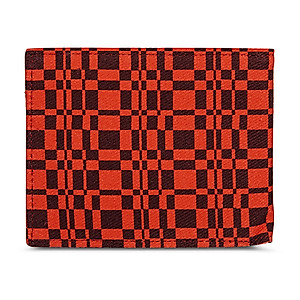 Eddie Bauer Men Signature Bifold Passcase Wallet (Available in Cotton Ripstop Nylon), Canvas Print-Red, One Size