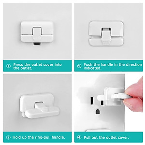 Outlet Covers Baby Proofing (40 Pack) with Hidden Pull Handle Outlet Plug Covers Prevent Electric Shock Hazard Outlet Protector Difficult for Kids to Remove Child Proof Outlet Covers