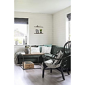 Mkono 5 Pieces Set Floating Shelves for Wall, 2 Pack Rectangle Wood Shelf and 3 Pack Triangle Wood Board Corner Shelves