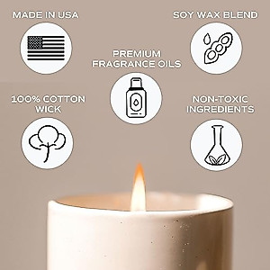 Sweet Water Decor Farmhouse Candle | Autumn, Cinnamon, and Nutmeg, Fall Scented Soy Candles for Home | 12oz Stone Jar, 60+ Hour Burn Time, Made in the USA