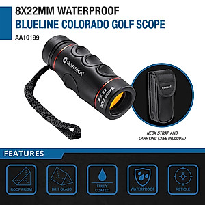 Barska Blueline 8x22 Waterproof Golf Scope Monocular with Built-in Internal Distance Reticle