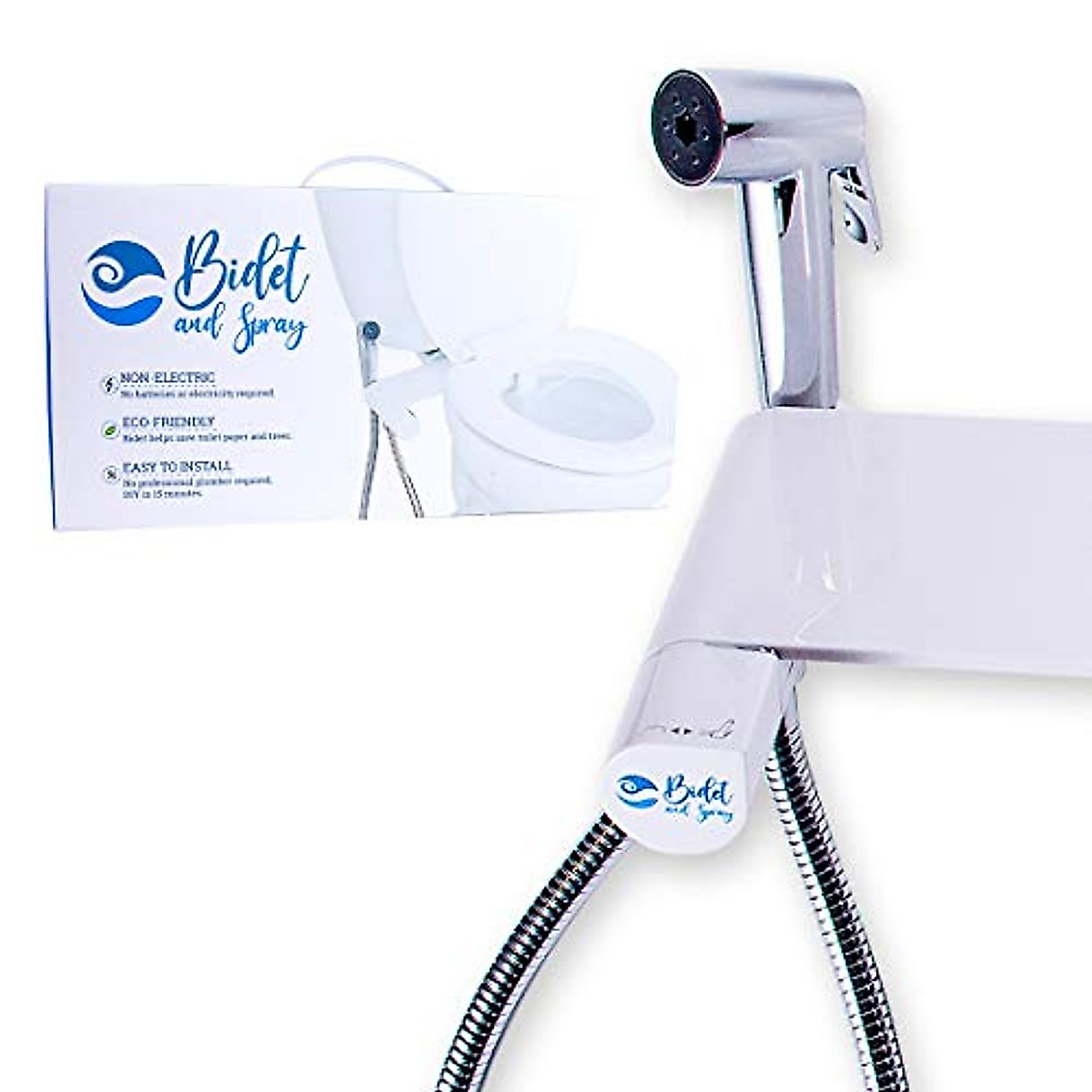 Bidet-N-Spray 2-in-1 Combo Non-Electric Bidet and Hand-held Sprayer Toilet Attachment - Easy to Install - Adjustable Water Pressure - Hygienic Bathroom Essential