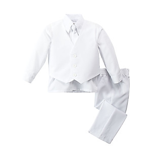Spring Notion Baby Boys' Modern Fit White Suit Set 9M