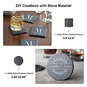 201 Pcs Engraving Material Box, DEWALLIE DIY Materials for Laser Engraver, Co2 & Diode Laser Engraving and Cutting Machine, Including Acrylic Sheet, Slate Coaster, Dog Tag, Metal Business Card