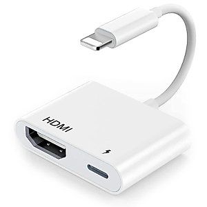 HDMI Adapter for iPhone to TV,iPad to HDMI,1080P HD Digital AV Adapter(No Need Power) Video & Audio Sync Screen Connector Compatibility with iPhone 14/13/12/11/X/8/iPad/to HDTV,Projector, Monitor.