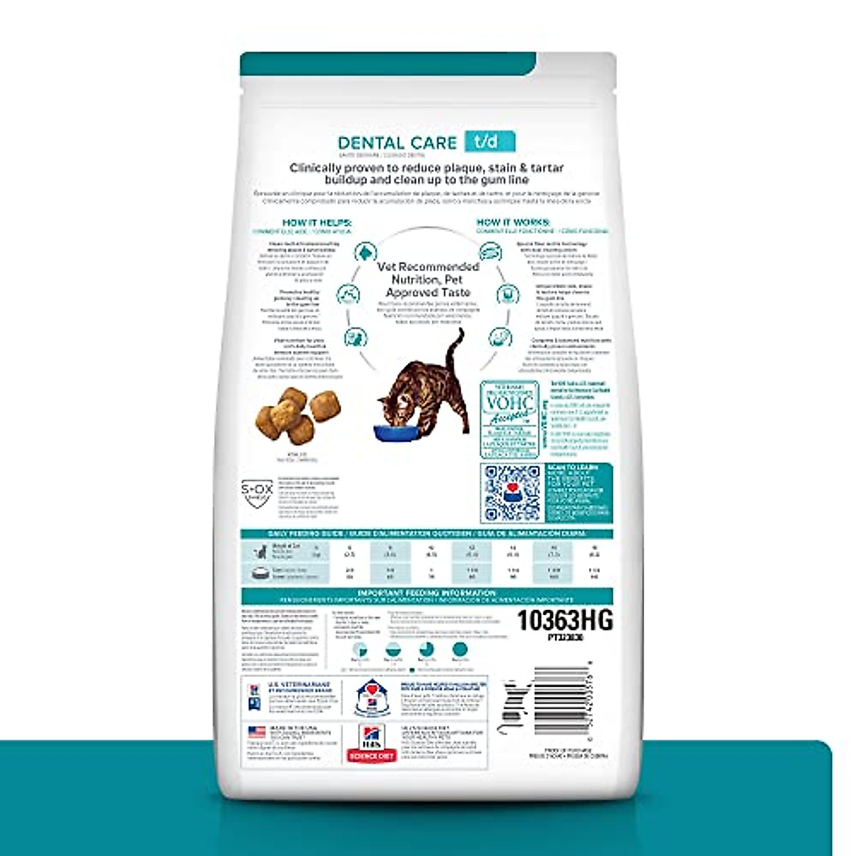 Hill's Prescription Diet t/d Dental Care Chicken Flavor Dry Cat Food, Veterinary Diet, 4 lb. Bag