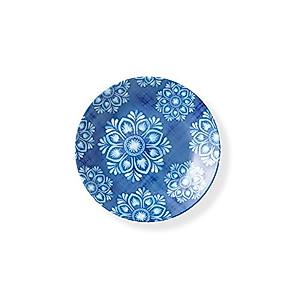 Corelle Vitrelle 18-Piece Service for 6 Dinnerware Set, Triple Layer Glass and Chip Resistant, Lightweight Round Plates and Bowls Set, Lisbon Terrace