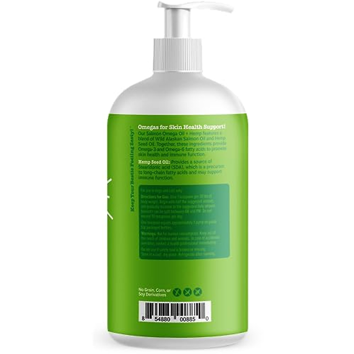 Zesty Paws Salmon Omega Oil Hemp for Dogs and Cats with Wild Alaskan Salmon Oil Omega 3 and 6 Fatty Acids with EPA DHA for Pets Supports Normal Skin Moisture and Immune System Function 32oz