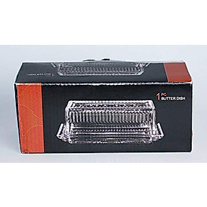 Bezrat Glass Butter Dish with Lid | Classic 2-Piece Design Butter Keeper | Covers and Holds a Standard Stick of Butter | Dishwasher Safe