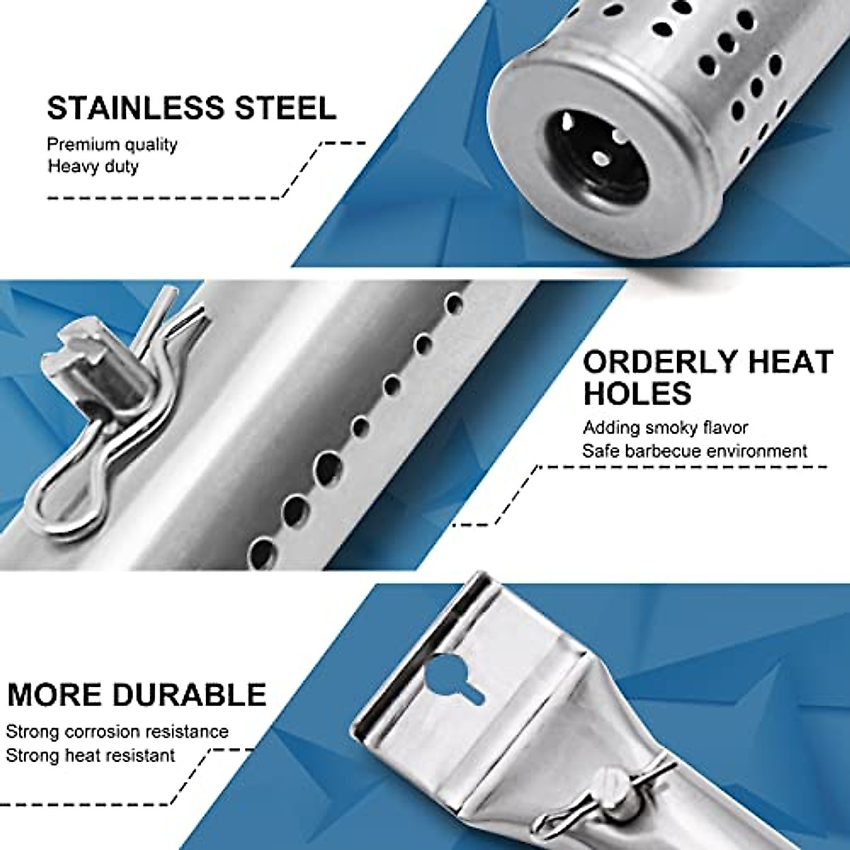 Yiming Grill Replacement Parts for Charbroil 463244011, 463247310, 463243812, 463257010, 463247009, 463257110, 463270614, 463247109 Gas Grills, Pipe Burner, Heat Plate, Carryover Tube, Igniters.