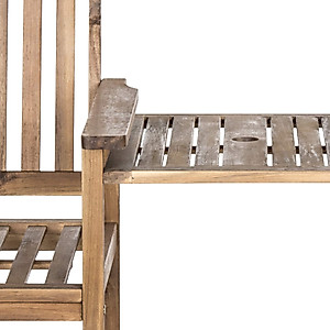 SAFAVIEH Outdoor Collection Brea Teak Brown Seat Bench