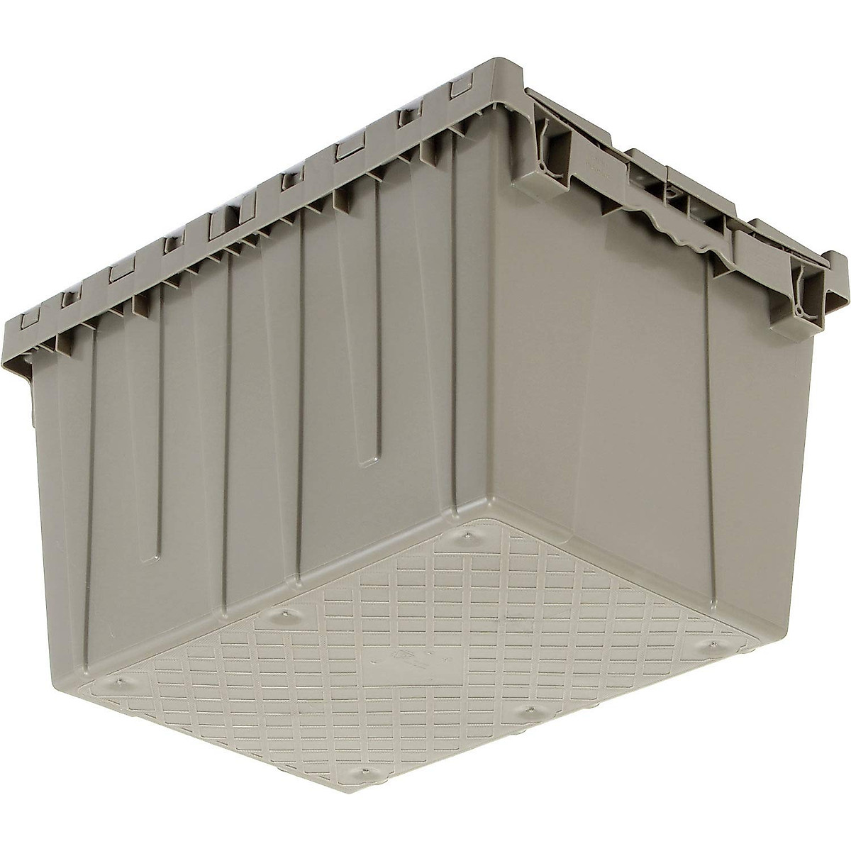 Monoflo Global Industrial Distribution Container With Hinged Lid, 21-7/8x15-1/4x12-7/8, Gray