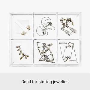 Like-It | MX-T11 | System Tray | Stackable Organizer | Drawer Organizer | A6 | 6 Divide |4.53" × 6.06" × 1.18" | Clear |