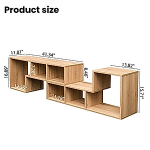 Recaceik Cube Bookshelf 2 Shelf Bookcase L-Shaped TV Console Stand Modern Entertainment Center with Open Storage Shelves for CDs/Movies/Books for Living Room, Bedroom, Home Office