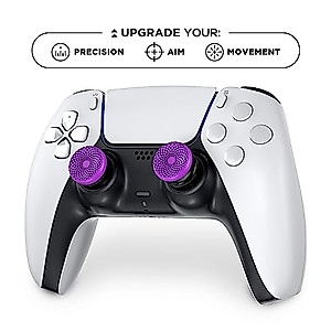 KontrolFreek FPS Freek Frenzy for Playstation 5 (PS5) and Playstation 4 (PS4) Controller | Performance Thumbsticks | 1 High-Rise, 1 Mid-Rise | Purple/Black