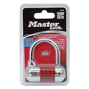 Master Lock Set Your Own Combination Padlock, Gym Locker Locks with Code for Securing Indoor Valuables, Color May Vary, ‎1523D