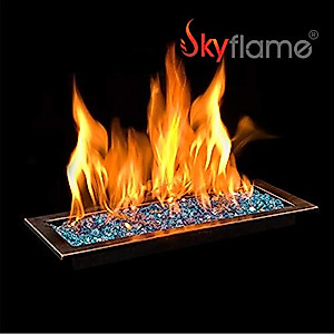 Skyflame 30" by 6" Linear Drop-in Fire Pit Pan and Burner Kit for Natural Gas/Propane, Steel Fire Pit Insert Burner for DIY Fire Pit and Fireplace