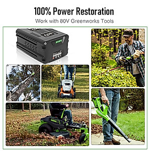 aunstarwei 80V 3.0Ah Replacement Battery for Greenworks Pro 80V Lithium Ion Battery GBA80200 GBA80250 GBA80300 GBA80400 GBA80500 (Not for Kobalt)