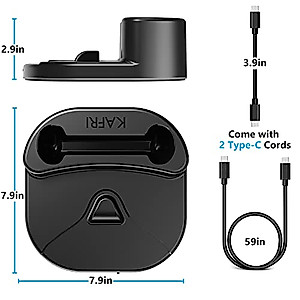 KAFRI Charging Dock for Oculus Quest 2 with LED Light, VR Headset Charging Stand and Controller Holder, Charger Station Accessories for Oculus/Meta Quest 2, Oculus Rift or Rift S - Black