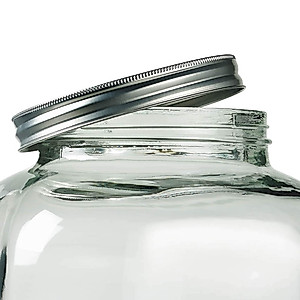 Mason Craft & More Drinkware Collection- Durable Glass Beverage Glassware, 3 Gallon Mason Drink Dispenser With Leak Proof Spigot and Screw On Metal Lid