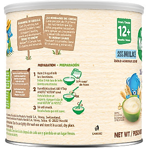 Nestle Nestum Junior Cereal, 3 Cereals - Wheat, Corn & Rice, Made for Toddlers 12 Months, 14.1 OZ Canister (Pack of 3)