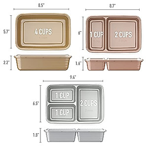 Bentgo® Prep 60-Piece Meal Prep Kit - 1, 2, & 3-Compartment Containers with Custom Fit Lids - Microwaveable, Durable, Reusable, BPA-Free, Freezer & Dishwasher Safe Storage Containers (Gleam Metallics)