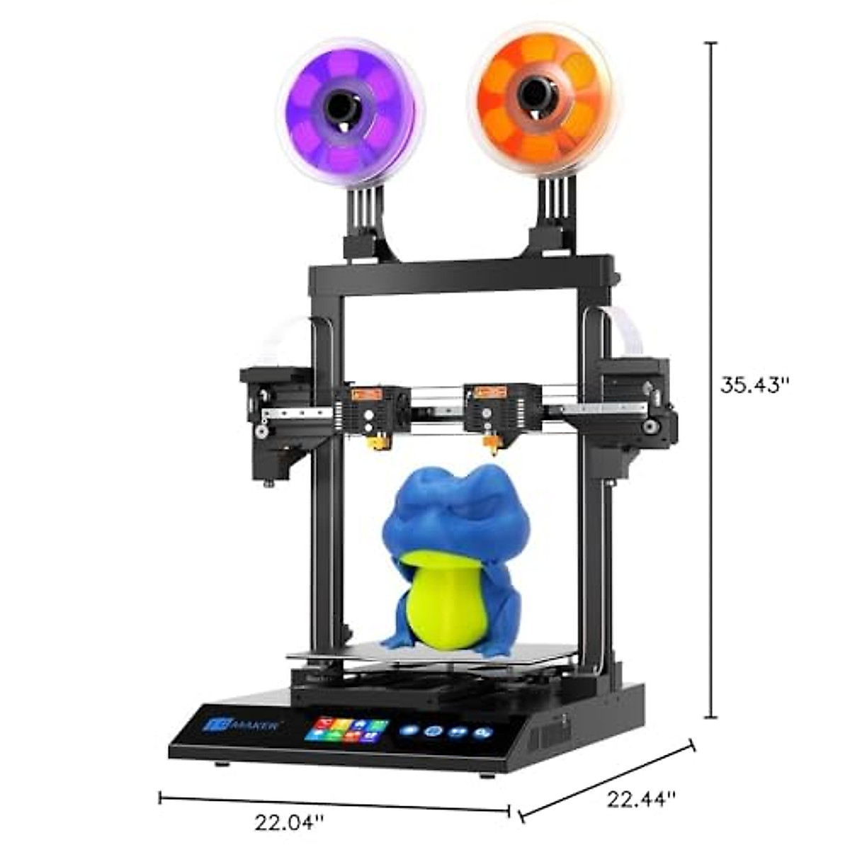 JGMAKER Large 3D Printer Artist-D Pro Auto Leveling IDEX Dual Extruder 3D Printers Direct Drive Extruder with Linear Rail X-axis Optical Endstop Meanwell Power Supply 32bit TMC2209 Driver