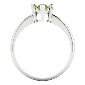 Clara Pucci 1.9ct Pear Cut Solitaire Genuine Vivid Green Peridot Proposal Bridal Designer Wedding Anniversary Ring 14k White Gold